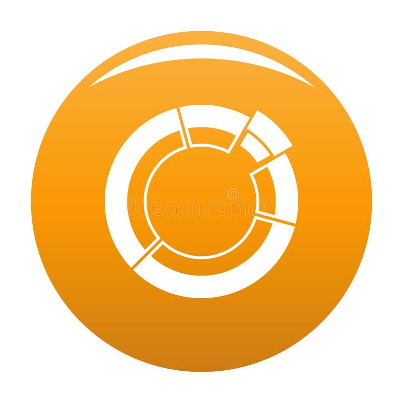 Circle Chart Icon Vector Orange Stock Vector - Illustration of graphic ...