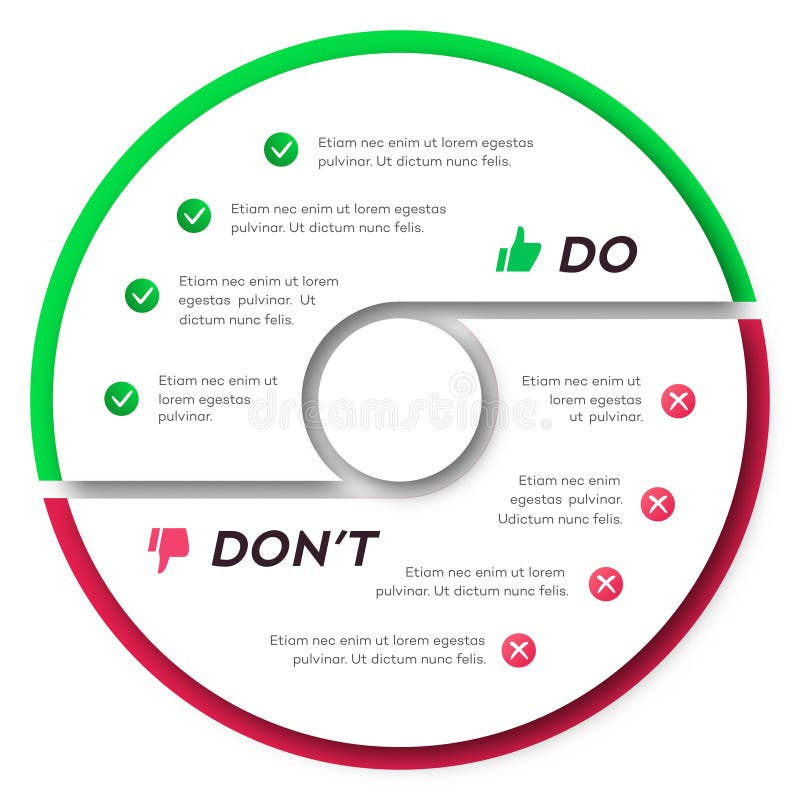 Circle Chart Infographic Template Do Dont Modern Style for Presentation ...
