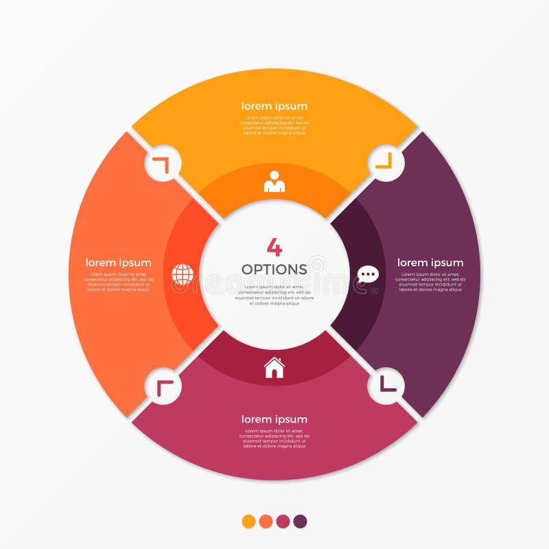 Circle Chart Infographic Template with 4 Options. Stock Vector ...