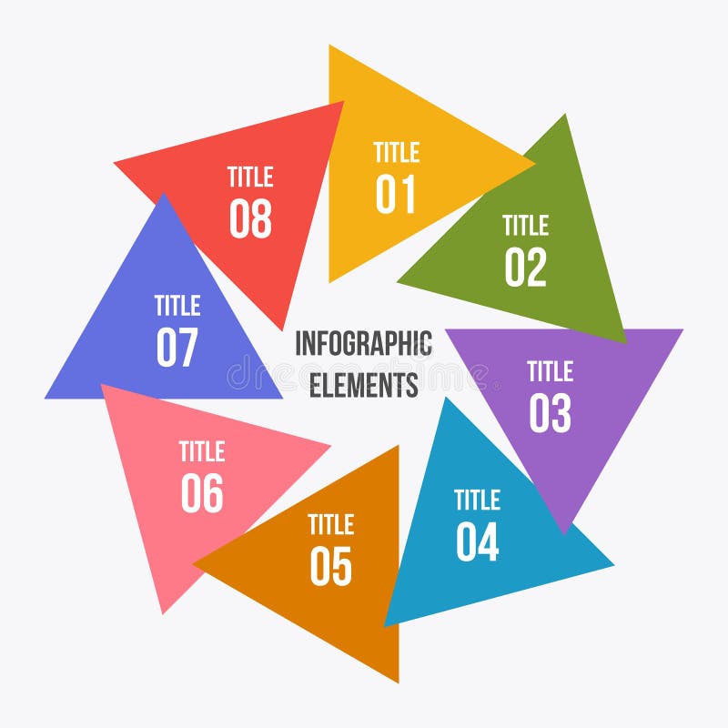 Circle Chart, Circle Infographic with Triangle Shape Stock Vector ...