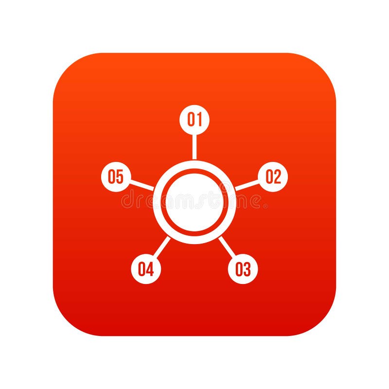 Circle Chart with Numbers Icon Digital Red Stock Vector - Illustration ...
