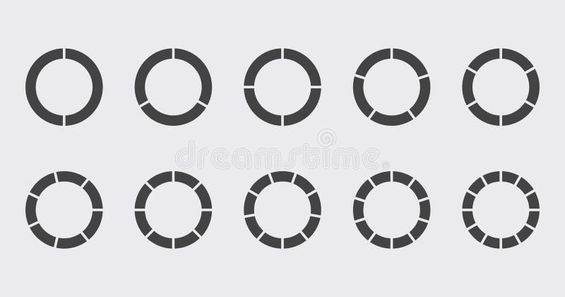 Circle Chart Section Segments Set Vector Diagram Segments Pie Template ...
