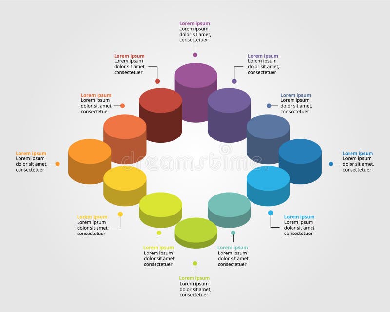 Circle Chart Template for Infographic for Presentation for 12 Element ...