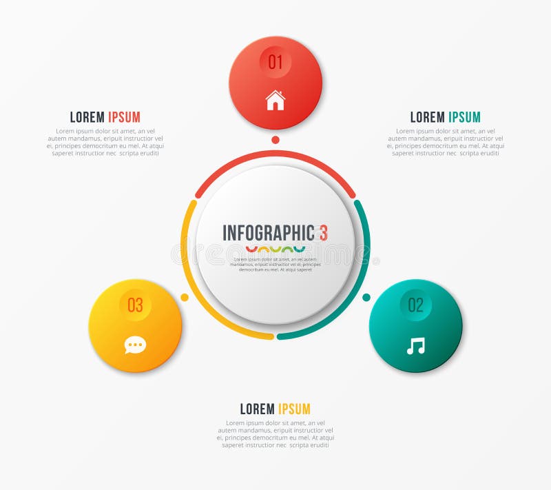 Circle Chart Template with 3 Options. Vector Design for Infograp Stock ...