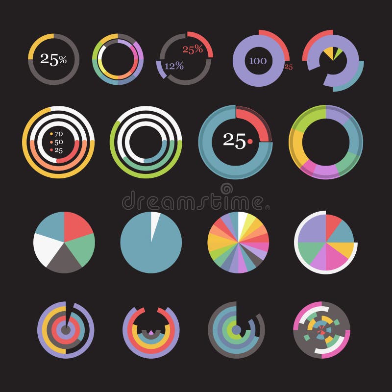 Circle Chart Templates Collection Stock Vector - Illustration of level ...