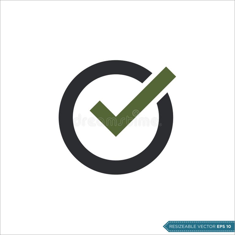 Circle Check Mark, Check List Icon Vector Template Stock Vector ...