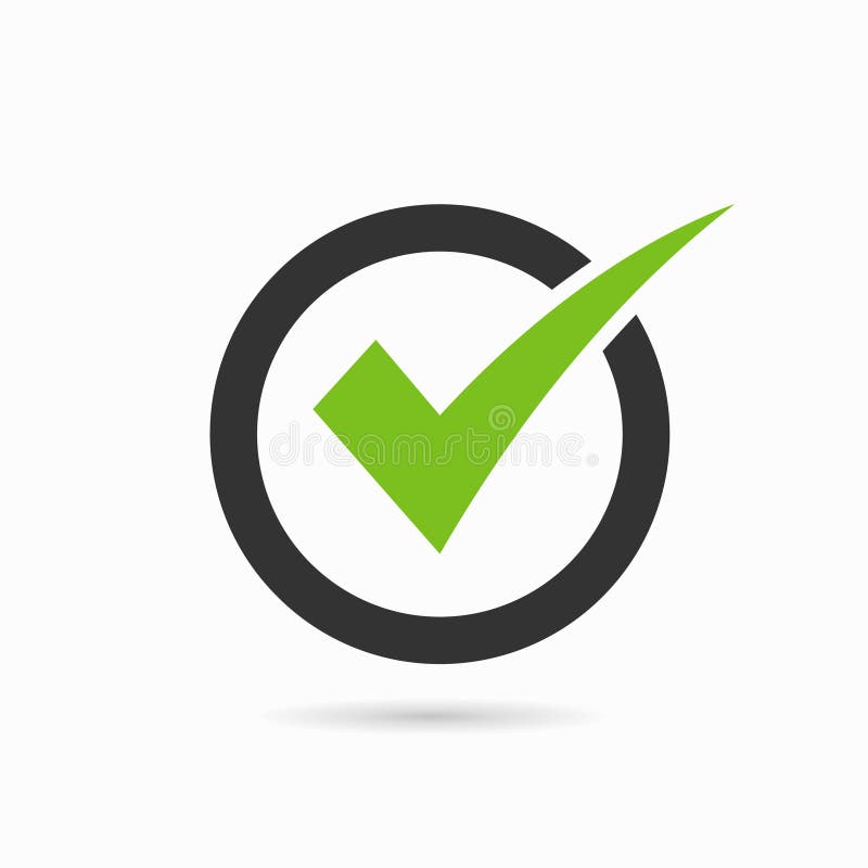 A Circle with a Check Mark Sign Icon Stock Vector - Illustration of ...