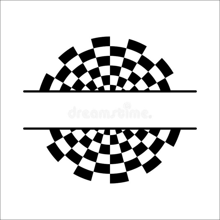 Circle Checkered Flag Pattern Split Frame Monogram Design Stock Vector ...