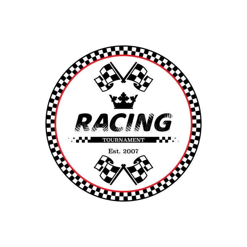 Two Checkered Racing Circle Frame Stock Vector - Illustration of black ...