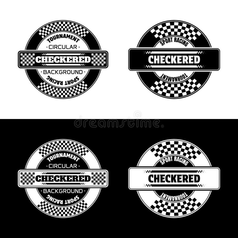 Circle Checkered Text Labels Set Stock Vector - Illustration of vector ...