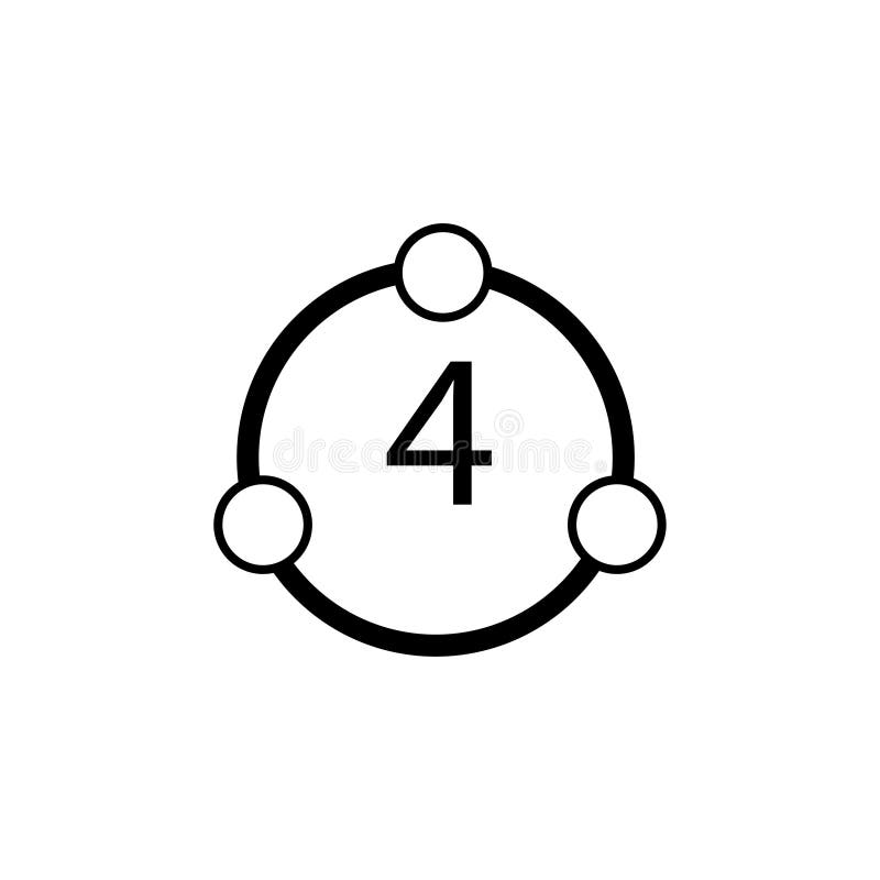 Circle and Circles and Number Four Inside Sign Eps Ten Stock Vector ...