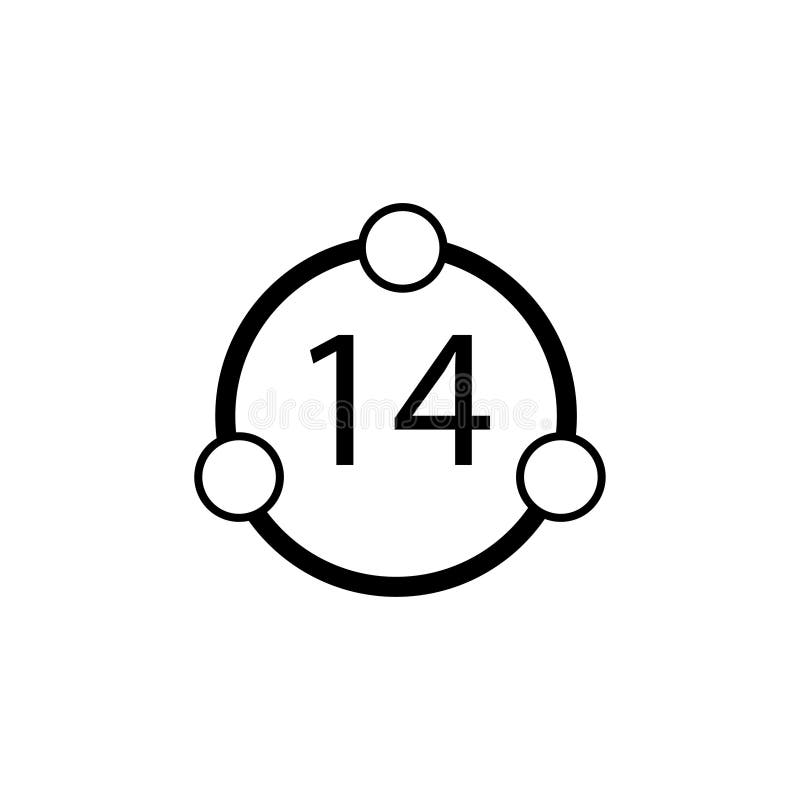 Circle and Circles and Number Fourteen Inside Sign Eps Ten Stock Vector ...