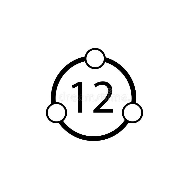 Circle and Circles and Number Twelve Inside Sign Eps Ten Stock Vector ...