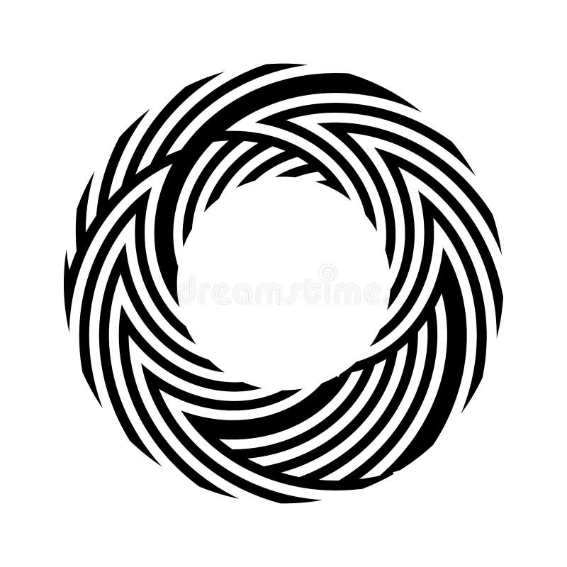 Circle Circular Design Element with Striped Lines Pattern Stock Vector ...