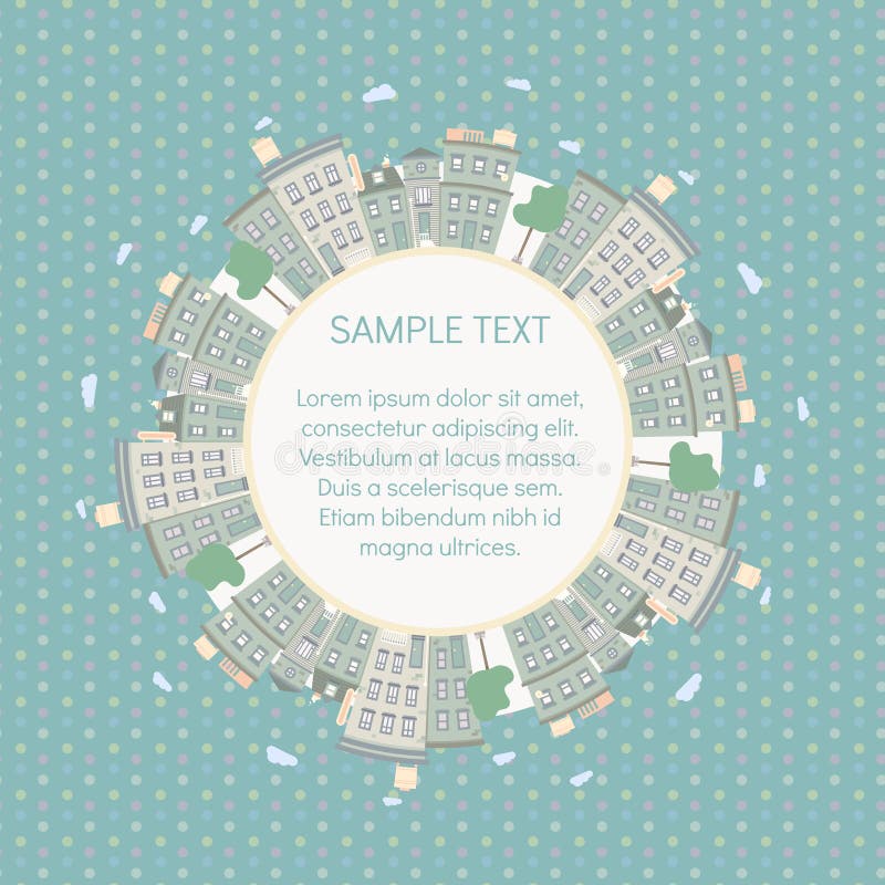 Circle Cityscape Frame Background Stock Vector - Illustration of ...