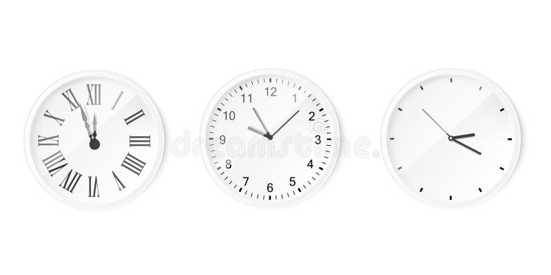 Circle Clock Face Showing Time Realistic Mockup Vector Illustration ...