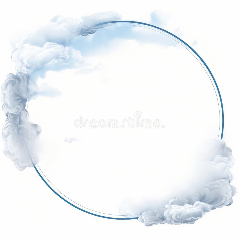 A Circle with Clouds in the Sky on a White Background Stock ...