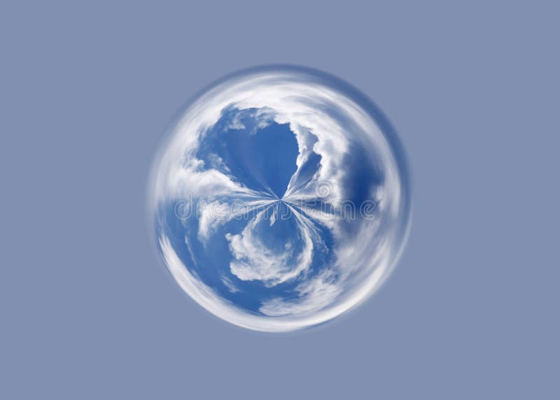 Circle Cloudscape Orb of Bright Blue Sky and Clouds Stock Illustration ...