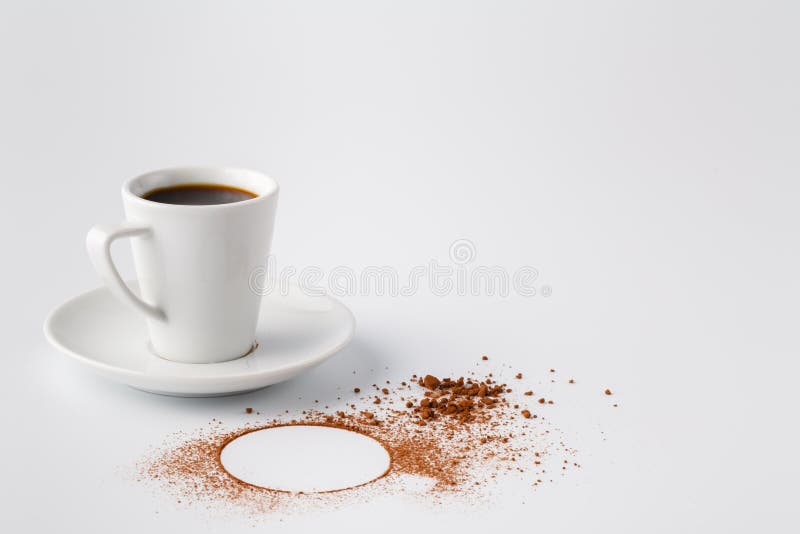 Circle of Cocoa Powder on White Table Stock Image - Image of stick ...