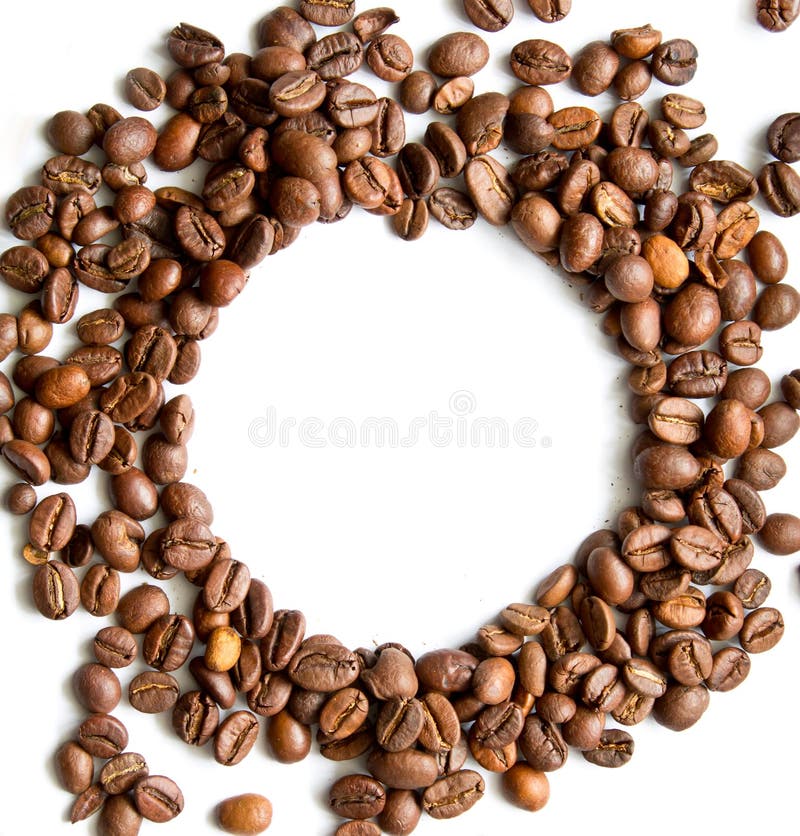 Coffee Beans Circle On White Background Stock Image - Image of java ...