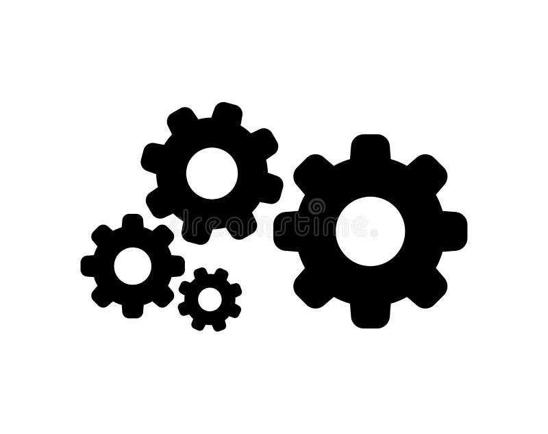Circle Cog Black for Mechanization Icon Isolated on White, Gear Symbol ...
