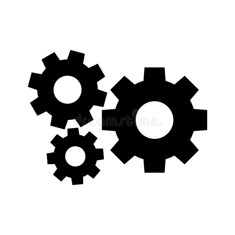Circle Cog Black for Mechanization Icon Isolated on White, Gear Symbol ...