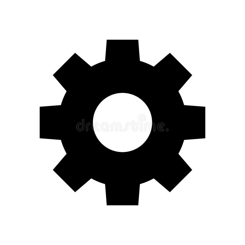 Circle Cog Black for Mechanization Icon Isolated on White, Gear Symbol ...