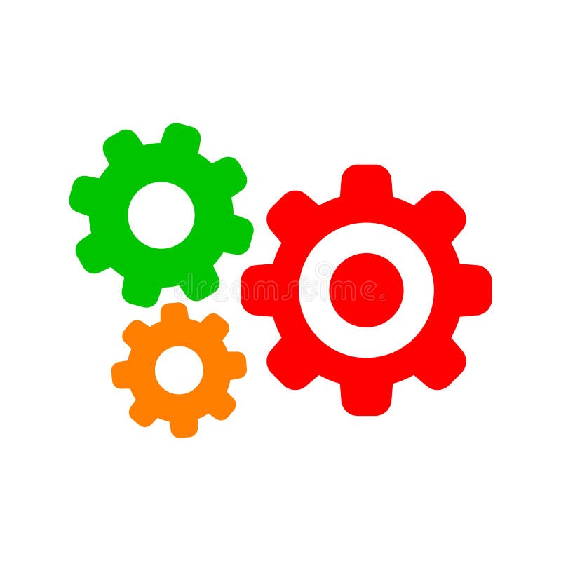 Circle Cog Gear Colorful for Mechanization Icon Isolated on White, Gear ...