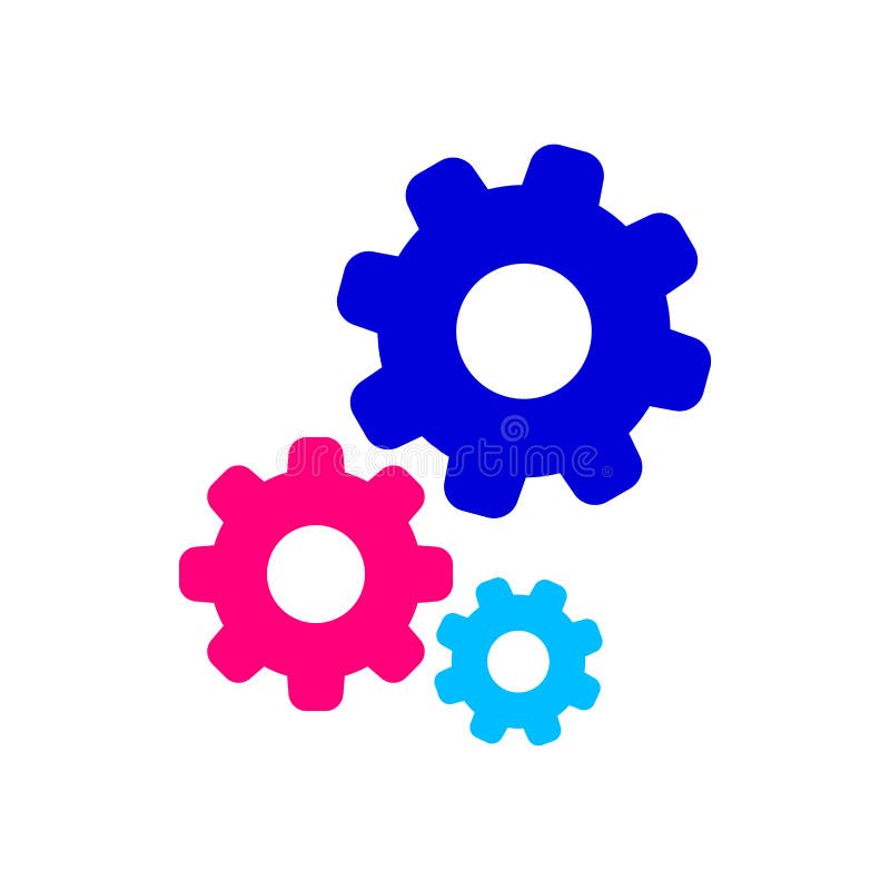 Circle Cog Gear Colorful for Mechanization Icon Isolated on White, Gear ...