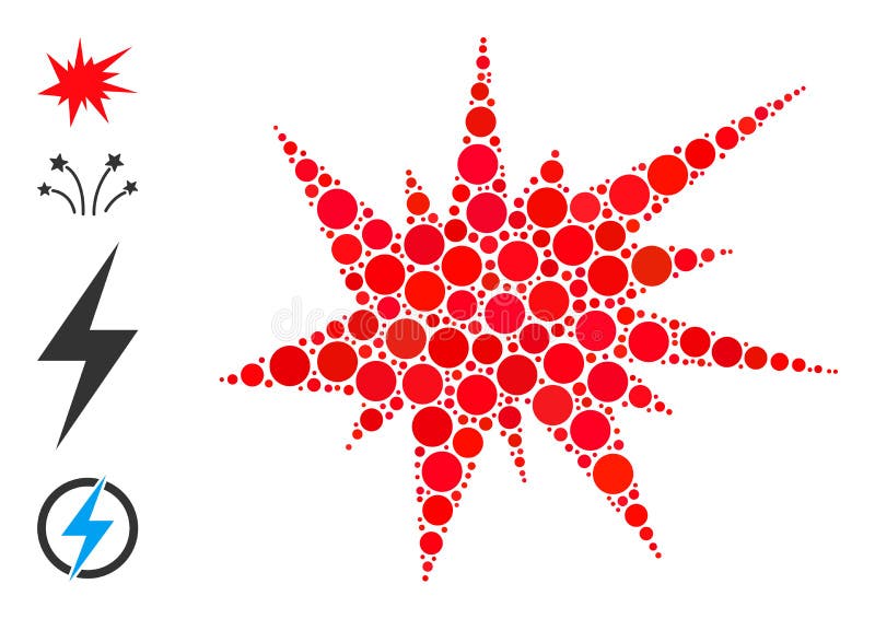 Dotted Boom Collage of Round Dots with Other Icons Stock Vector ...