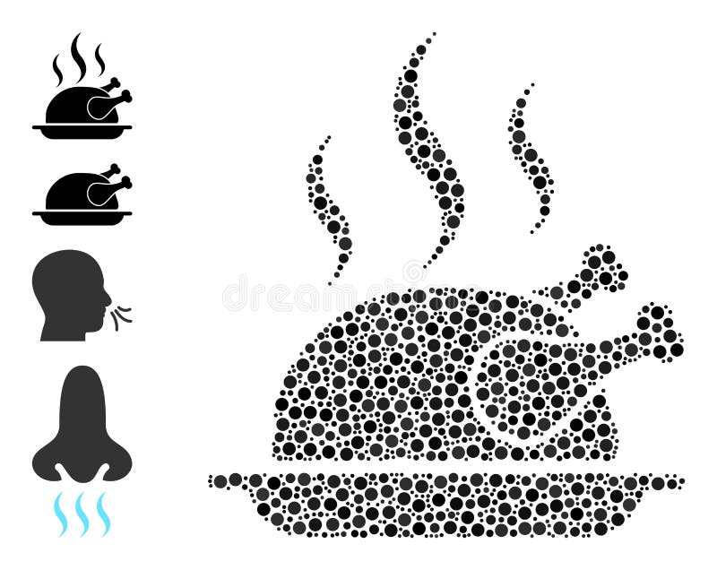 Dotted Fried Chicken Aroma Mosaic of Circles and Similar Icons Stock ...