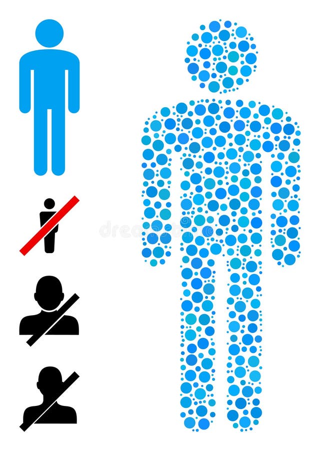 Dotted Man Collage of Rounded Dots and Bonus Icons Stock Vector ...
