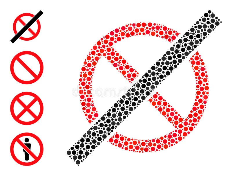 Dotted No Rules Mosaic of Circles with Bonus Icons Stock Vector ...