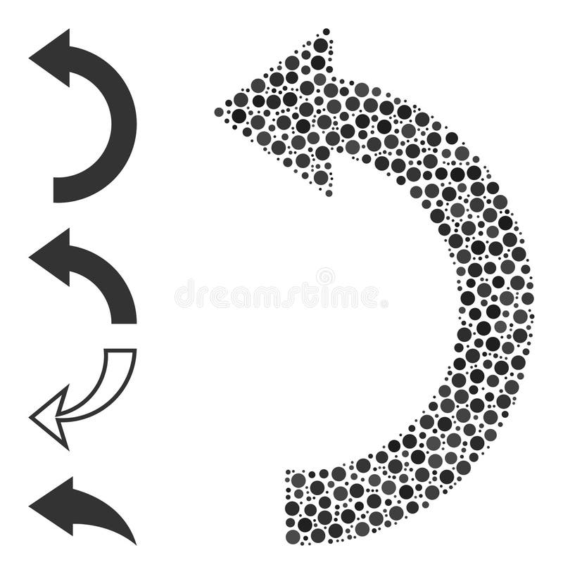 Dotted Rotate Left Mosaic of Circles with Other Icons Stock Vector ...