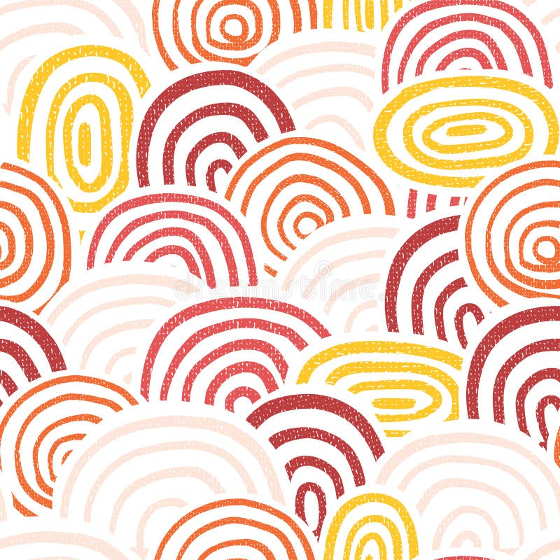 Circle Collage Seamless Vector Background. Modern Textured Rainbow ...