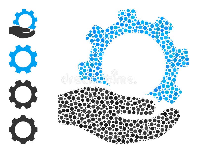 Dotted Service Composition of Round Dots with Other Icons Stock Vector ...
