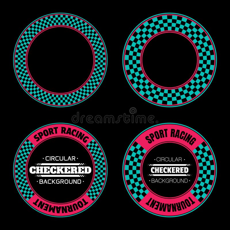 Circle Color Checkered Text Labels Stock Vector - Illustration of race ...