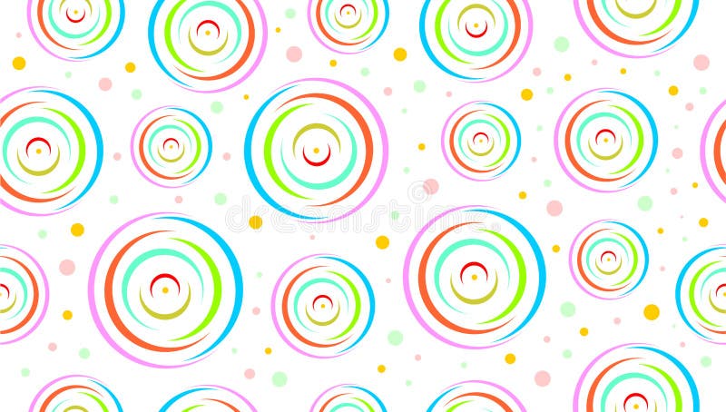 Circle Color Seamless Pattern Abstract Vector on White Background ...