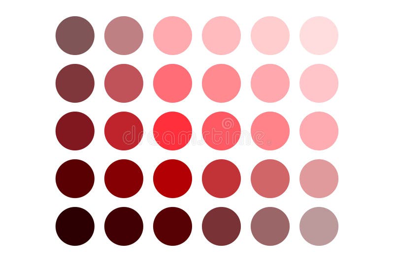 Circle Color Swatch. Red Tone Palette. Round Gradient Scheme. Vector ...