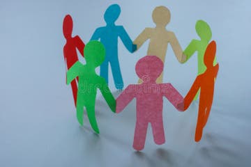 Circle of Colored Paper People. Concept of Unity, Diversity and ...