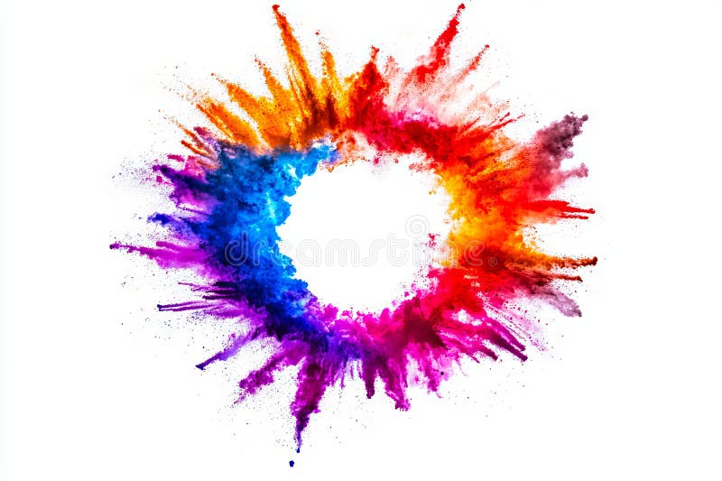 A Circle of Colored Powder in the Shape of a Circle Stock Photo - Image ...