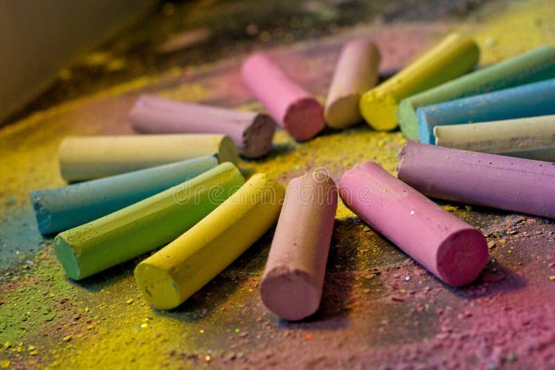 Circle from Colorful Chalk on Colored Background Stock Image - Image of ...