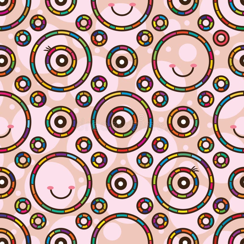 Circle Colorful Cute Seamless Pattern Stock Vector - Illustration of ...