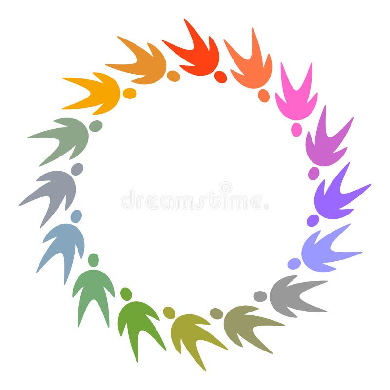 Crowd of People in Circle Reunited Logo Stock Vector - Illustration of ...
