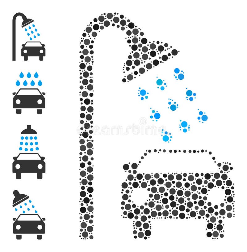 Dotted Car Shower Collage of Circles with Other Icons Stock Vector ...