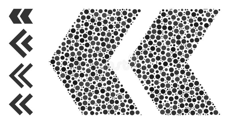 Dotted Shift Left Mosaic of Round Dots with Similar Icons Stock Vector ...