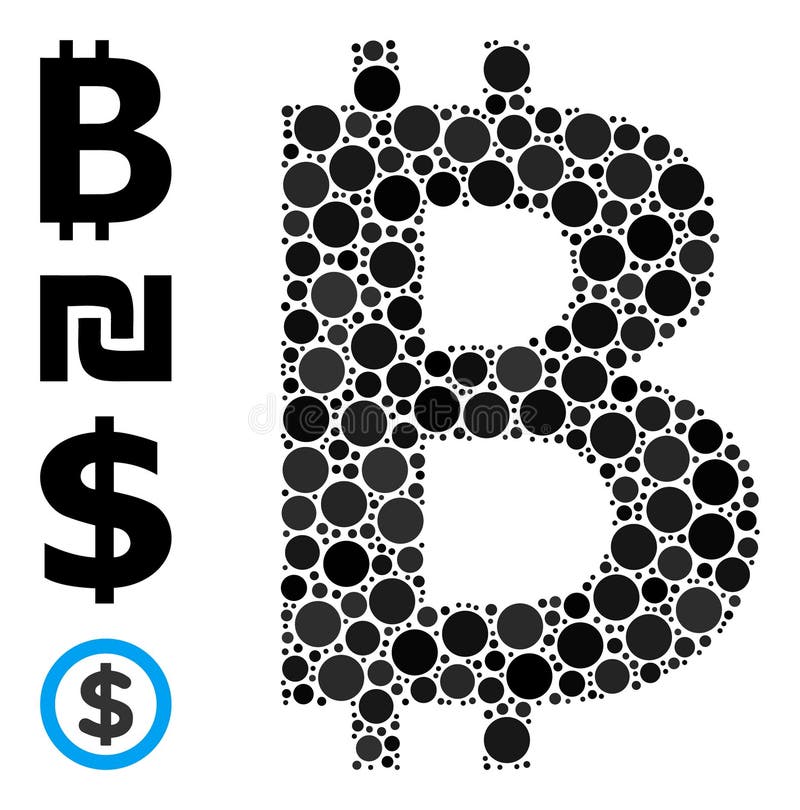 Dotted Bitcoin Symbol Composition of Circles with Other Icons Stock ...