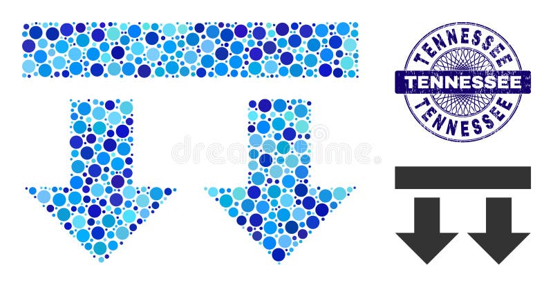 Distress TENNESSEE Round Guilloche Seal and Bring Down Composition Icon ...