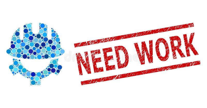 Distress Need Work Watermark and Development Helmet Composition of ...