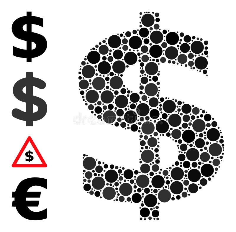 Dotted Dollar Symbol Collage of Rounded Dots with Similar Icons Stock ...